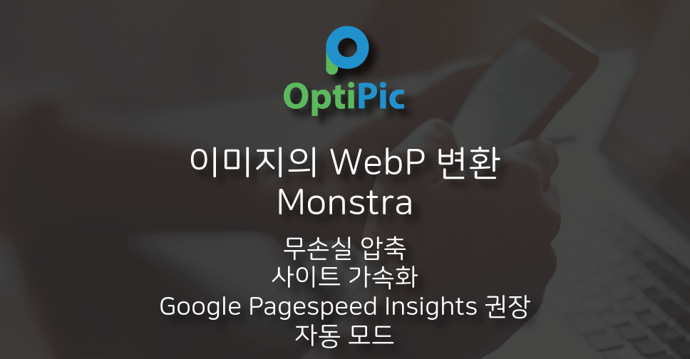 WebP 변환 이미지 Monstra 2번의 클릭으로 - OptiPic 준비 플러그인