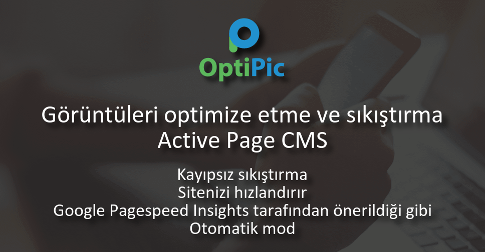 Active Page CMS görüntüyü optimize et - için görüntü sıkıştırmaya ...